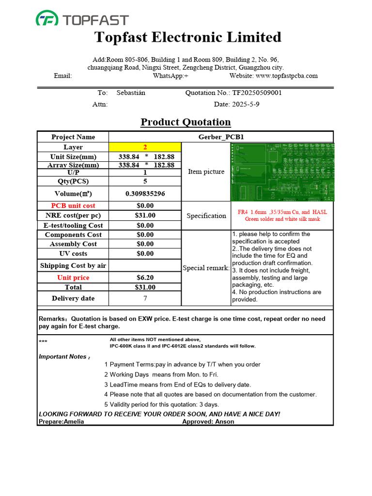 Topfast Quotation For Gerber - PCB1 PCB - 1 | PDF | Printed Circuit Board | Computer Engineering