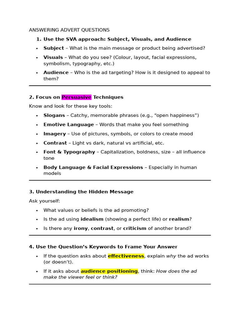 Tips Ad Questins | PDF