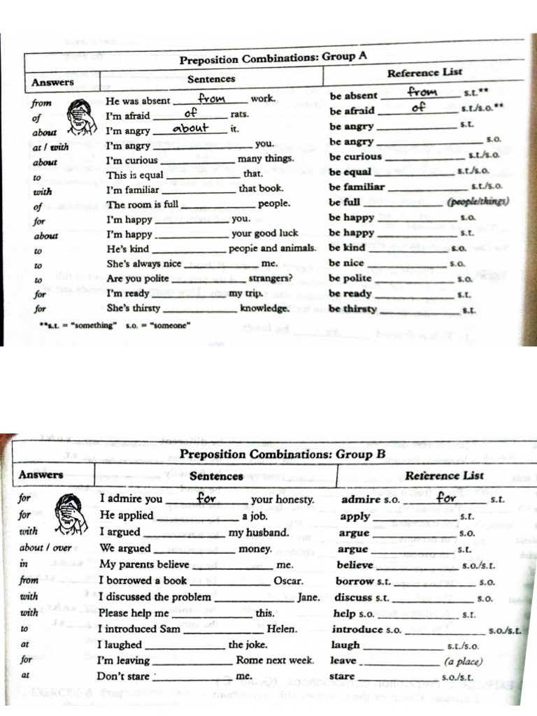 References of Preposition Combinations | PDF