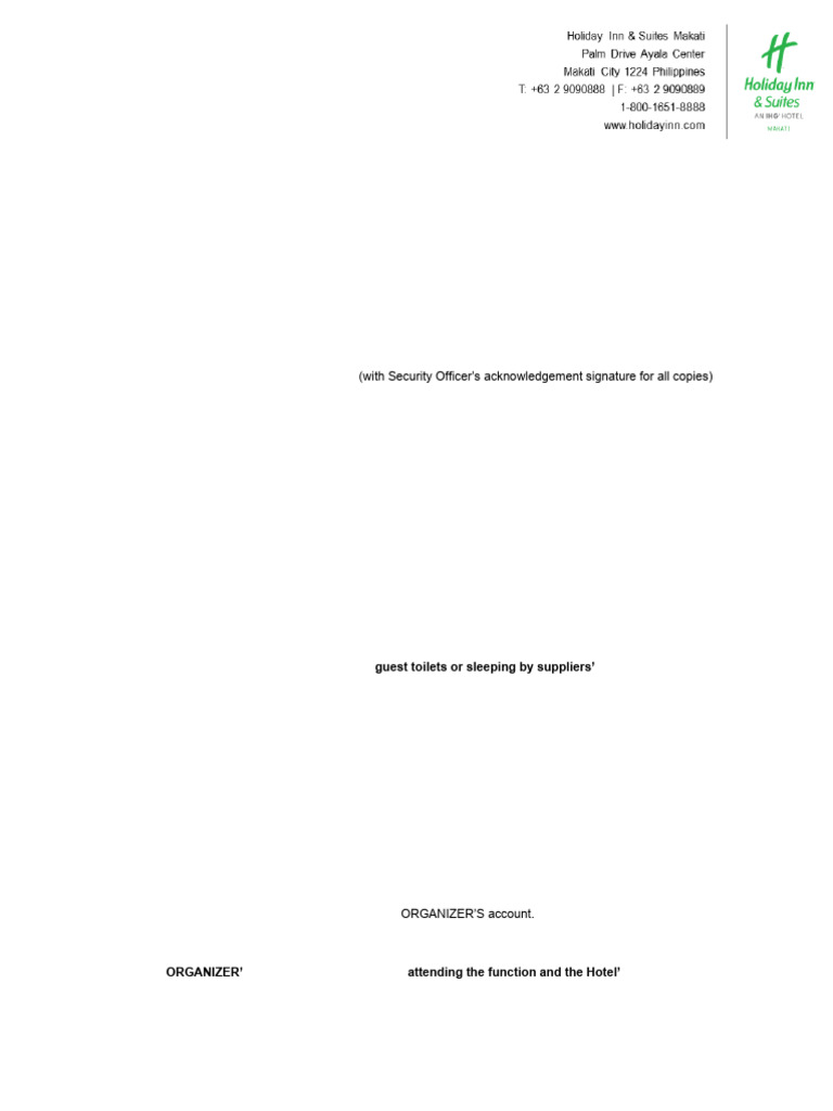 Ingress-Egress Rules and Regulations - To Be Signed by Client - HP ...