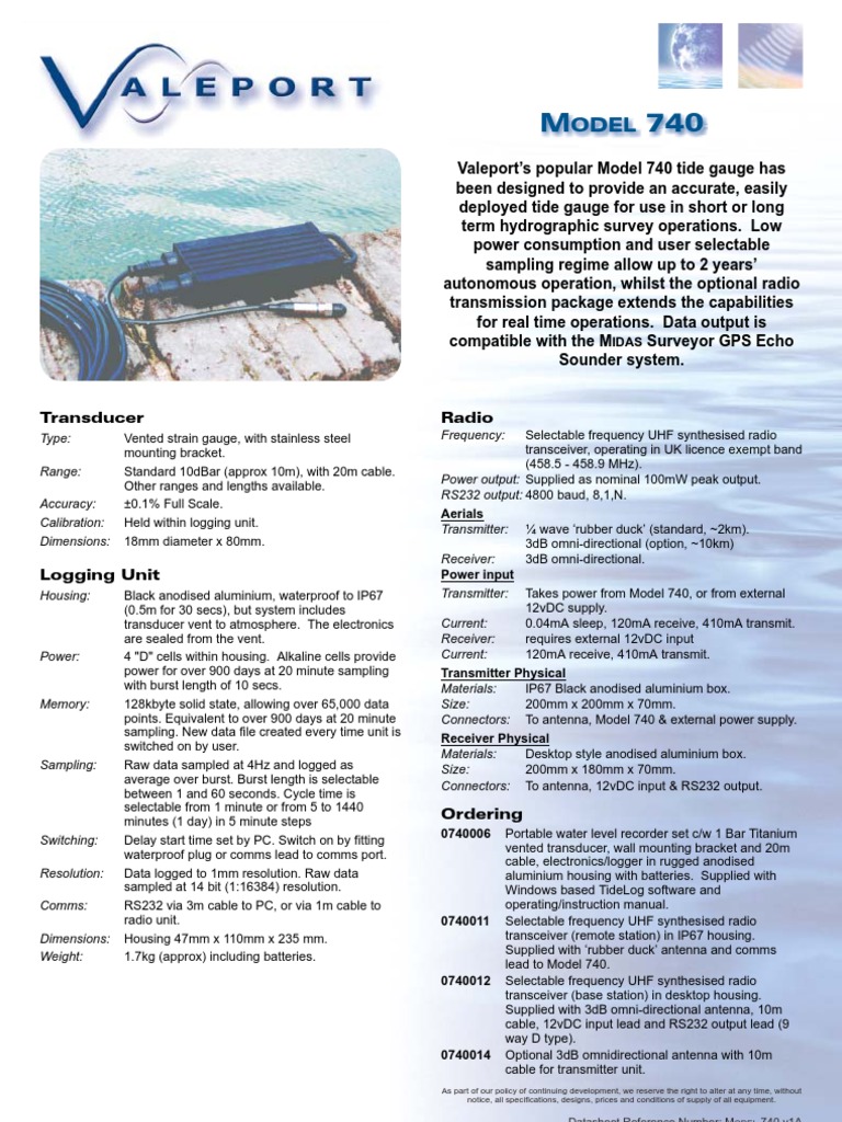 Valeport 740 | PDF | Radio | Transmitter