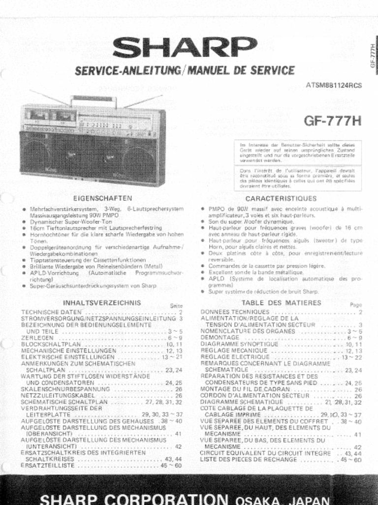Sharp GF 777h | PDF