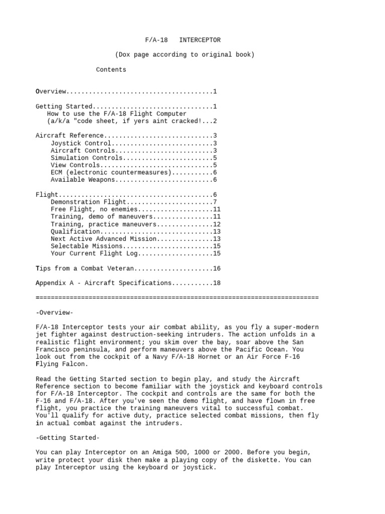 F/A-18 Interceptor Flight Manual | PDF | Mc Donnell Douglas F/A 18 ...