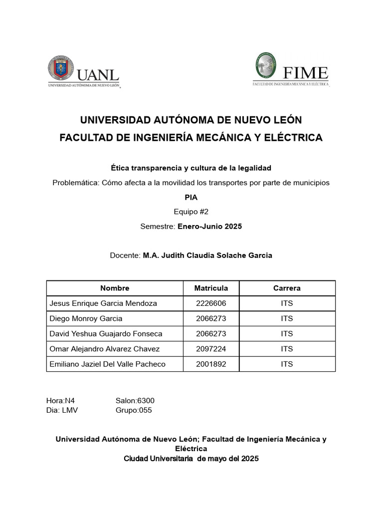 PIA Equipo2 | PDF | Transporte | Transporte público