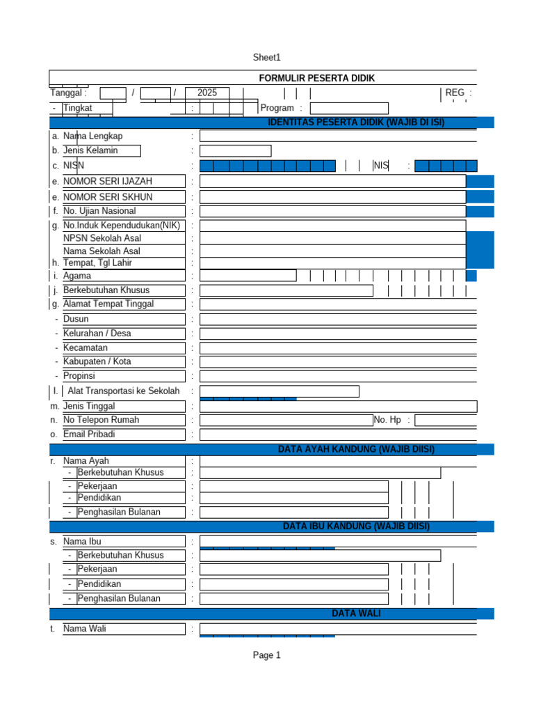 Formulir SPMB 2025 | PDF