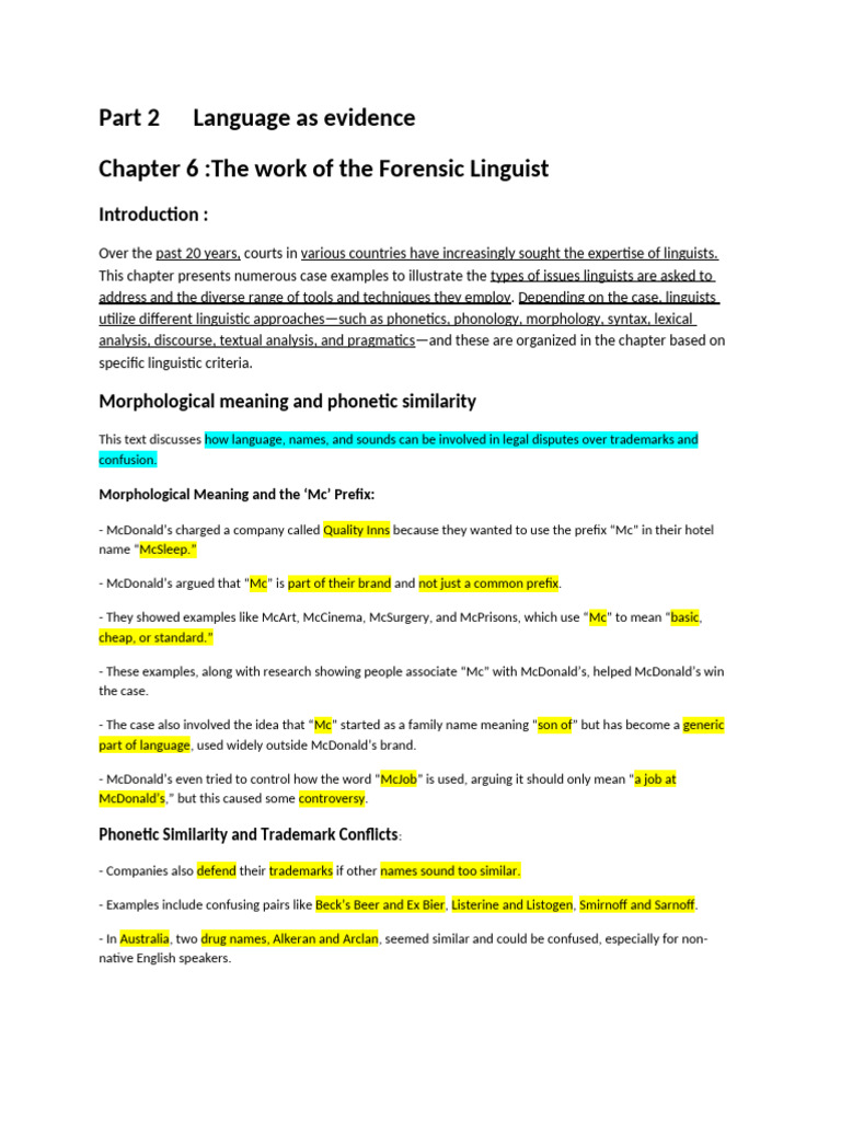 Chapter 6, Forensic Linguistics | PDF | Linguistics | English Language