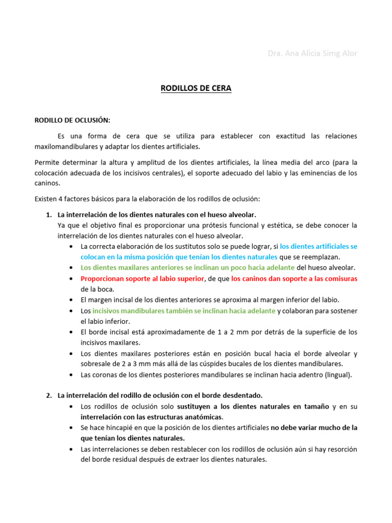 Rodillos de Cera | PDF | Odontología | Boca