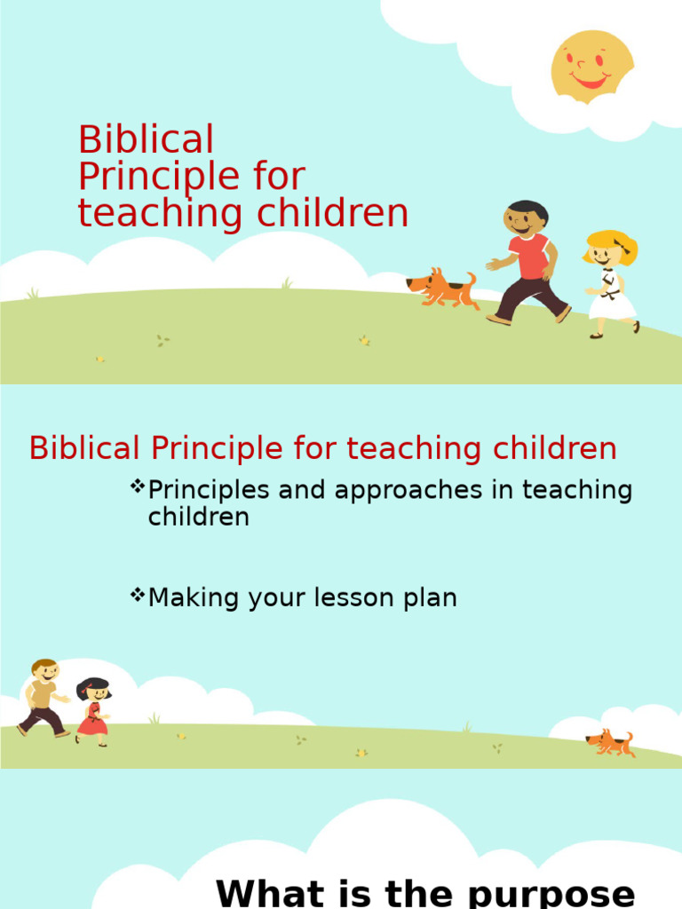 Day 1 Lesson Biblical Principle and Lesson Plan | PDF | Preschool ...