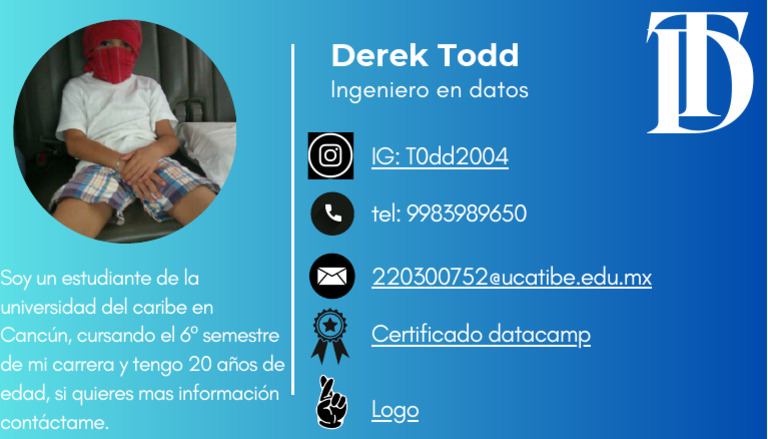 Perfil de Derek Todd, Ingeniero en Datos | PDF