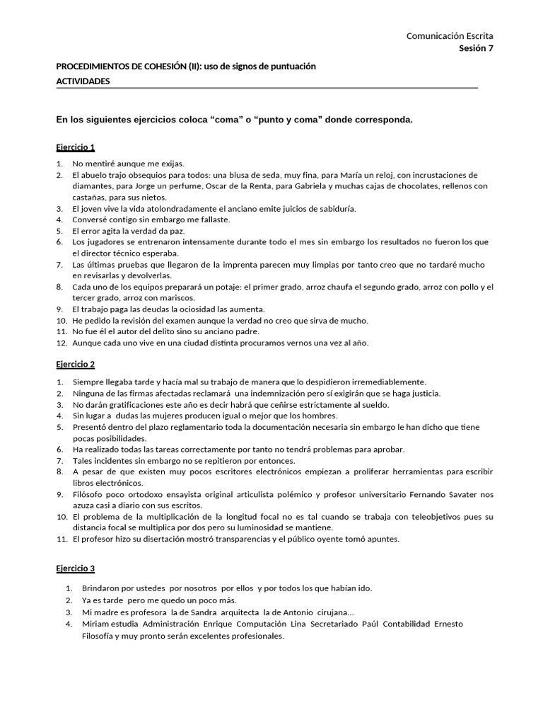 Hoja de Actividades-S7 - 1450 | PDF