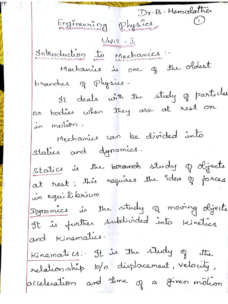 Engineering Physics Notes 1 | PDF