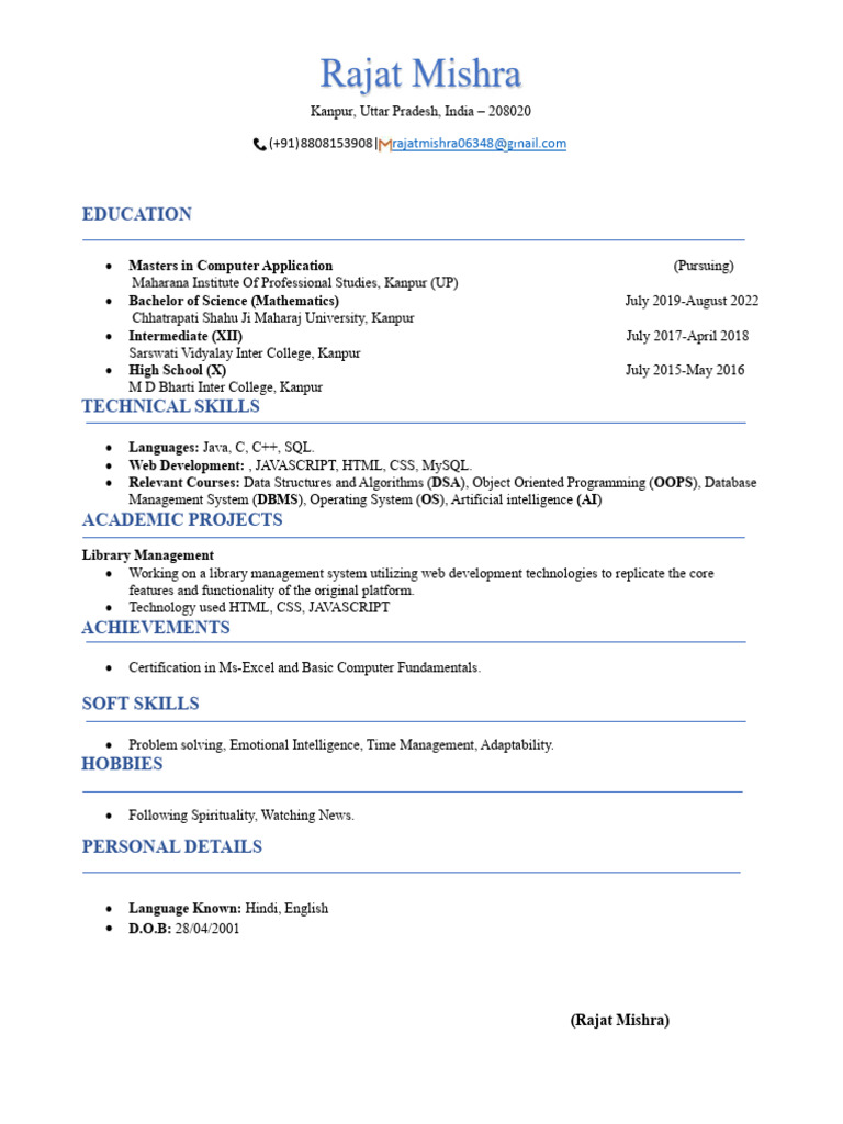 Rajat Mishra - Compressed | PDF