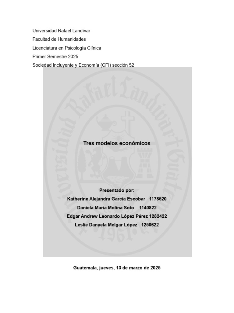 Los Tres Modelos Económicos | PDF | Economias