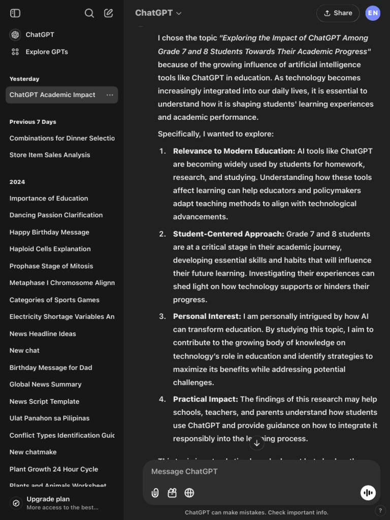 ChatGPT's Impact on Middle School Learning | PDF | Artificial ...