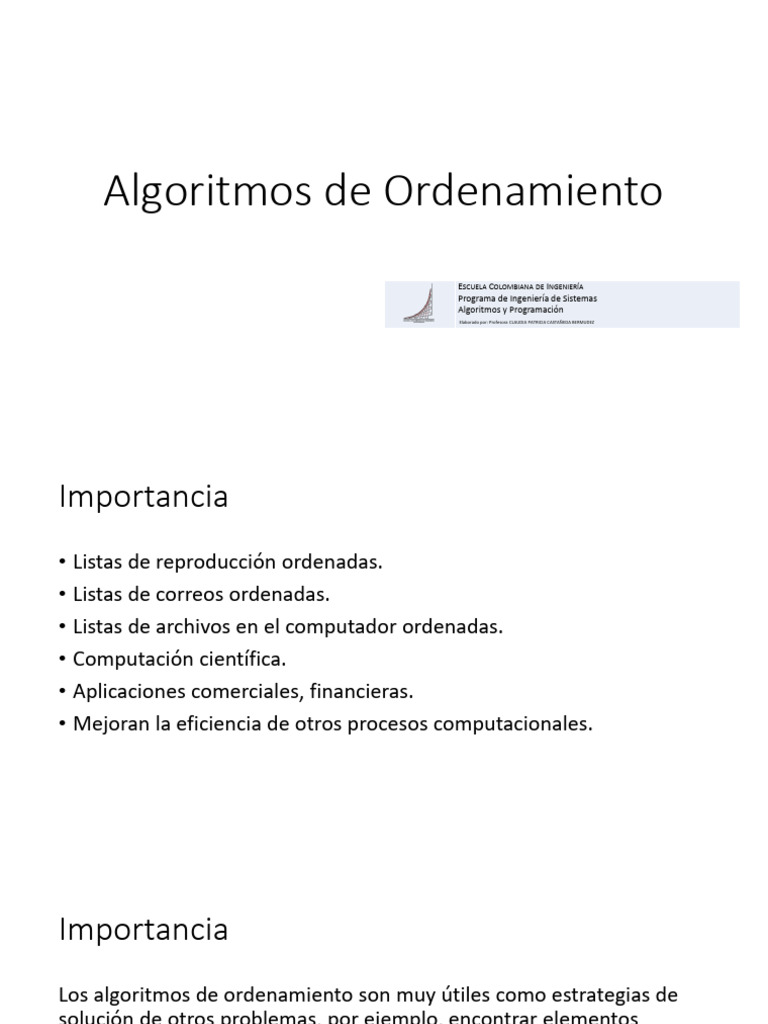 Algoritmos Ordenamiento | PDF | Algoritmos | Informática