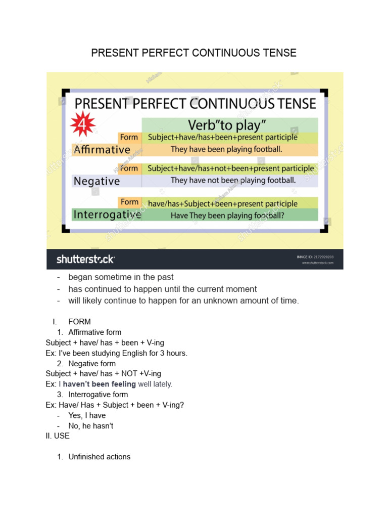 Grammar 10 Present Perfect Continuous Tense | PDF | Syntax | Language ...