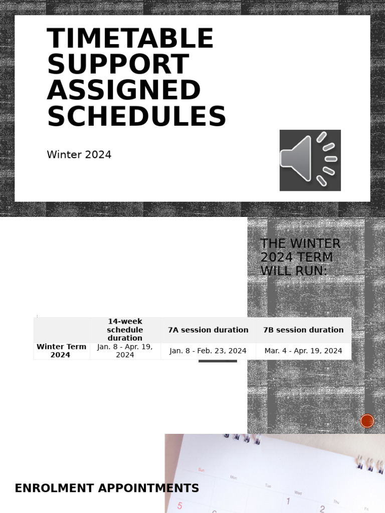 Assigned Schedules Winter 2024 | PDF