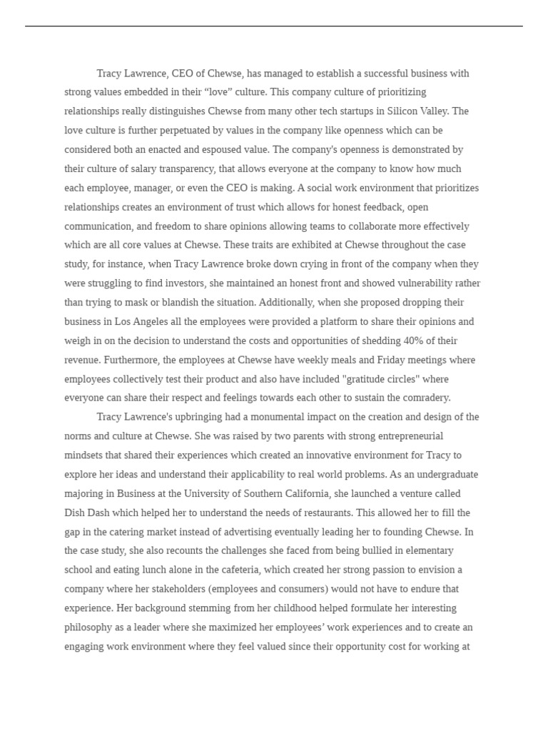 Common Case Assignment Organizational Culture | PDF | Employment | Gross Margin