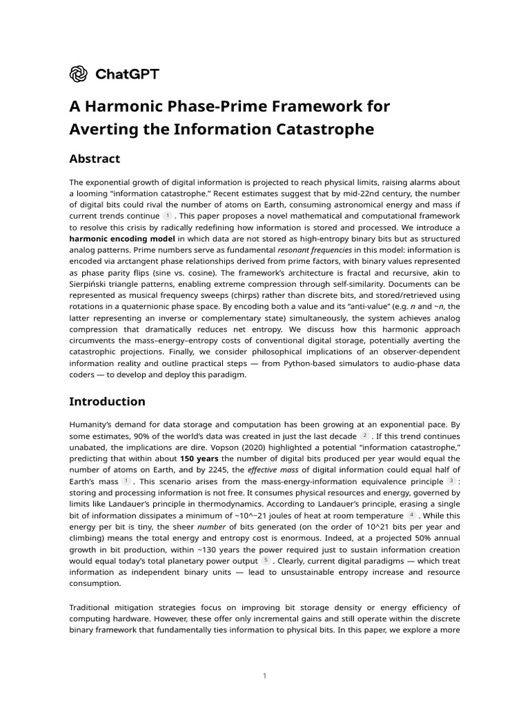 A Harmonic Phase Prime Framework For Ave | PDF | Information | Phase ...