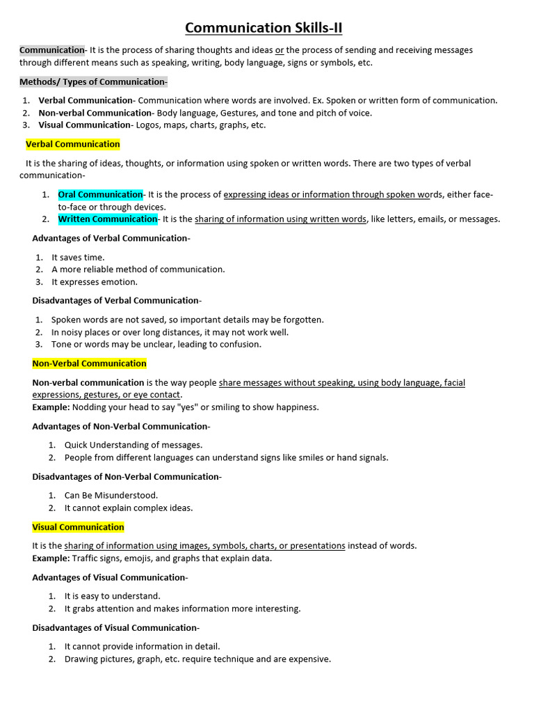 Communication Skills-II | PDF | Communication | Nonverbal Communication