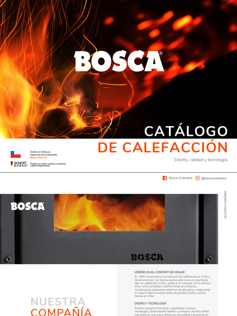 Calefactores de leña Bosca: Innovación y calidad | PDF | Hogar | Estufa ...