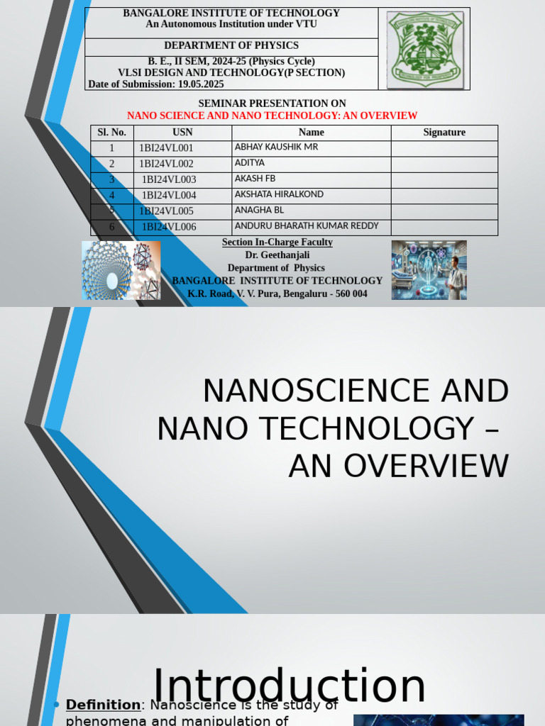 NANOSCIENCE AND NANO TECHNOLOGY PPT | PDF | Nanomaterials | Nanotechnology