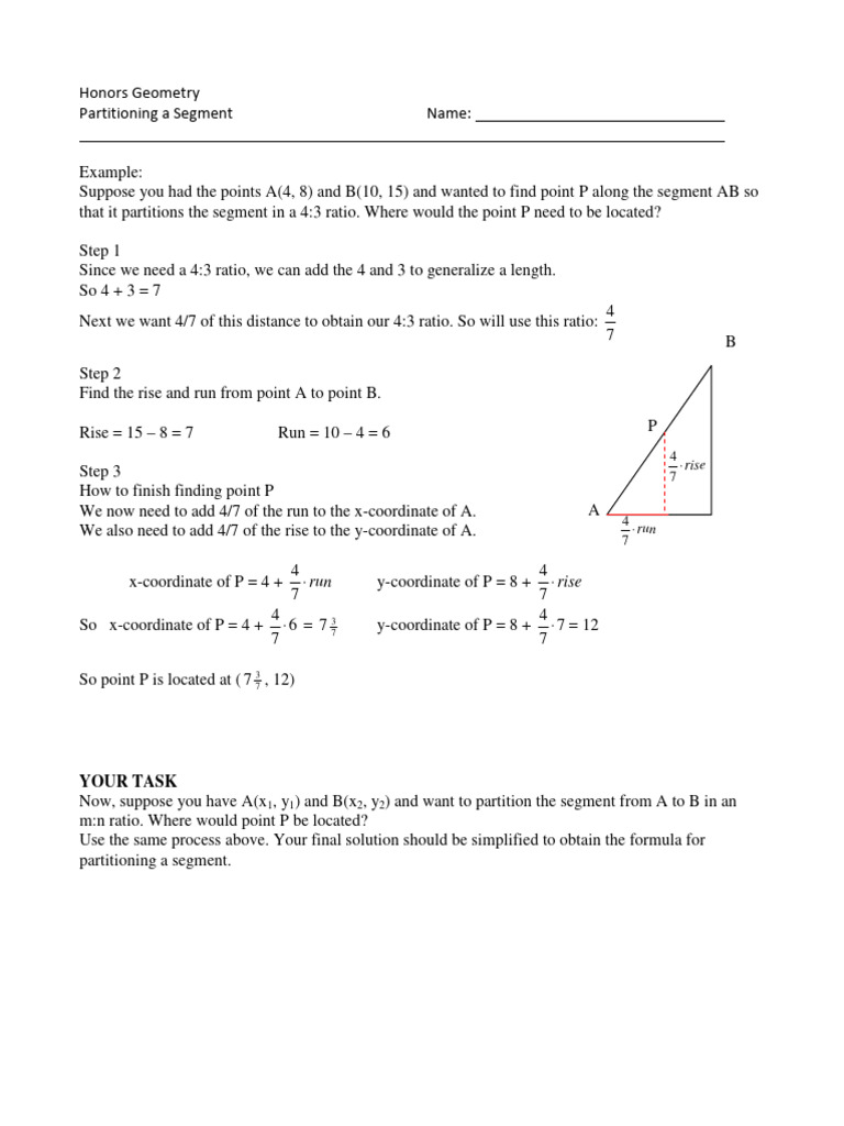 Partitioning a Segment Formula | PDF