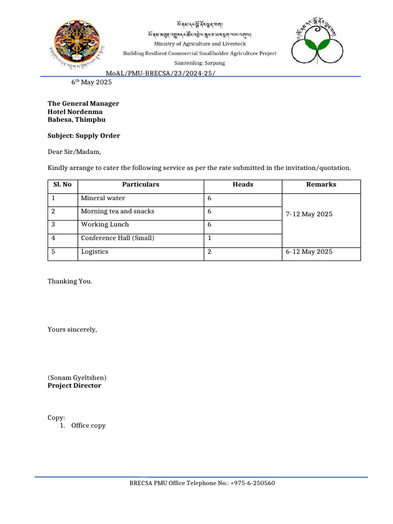 Supply Order | PDF