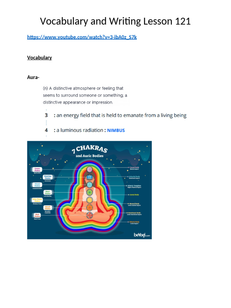 Vocabulary Lesson 121 | PDF
