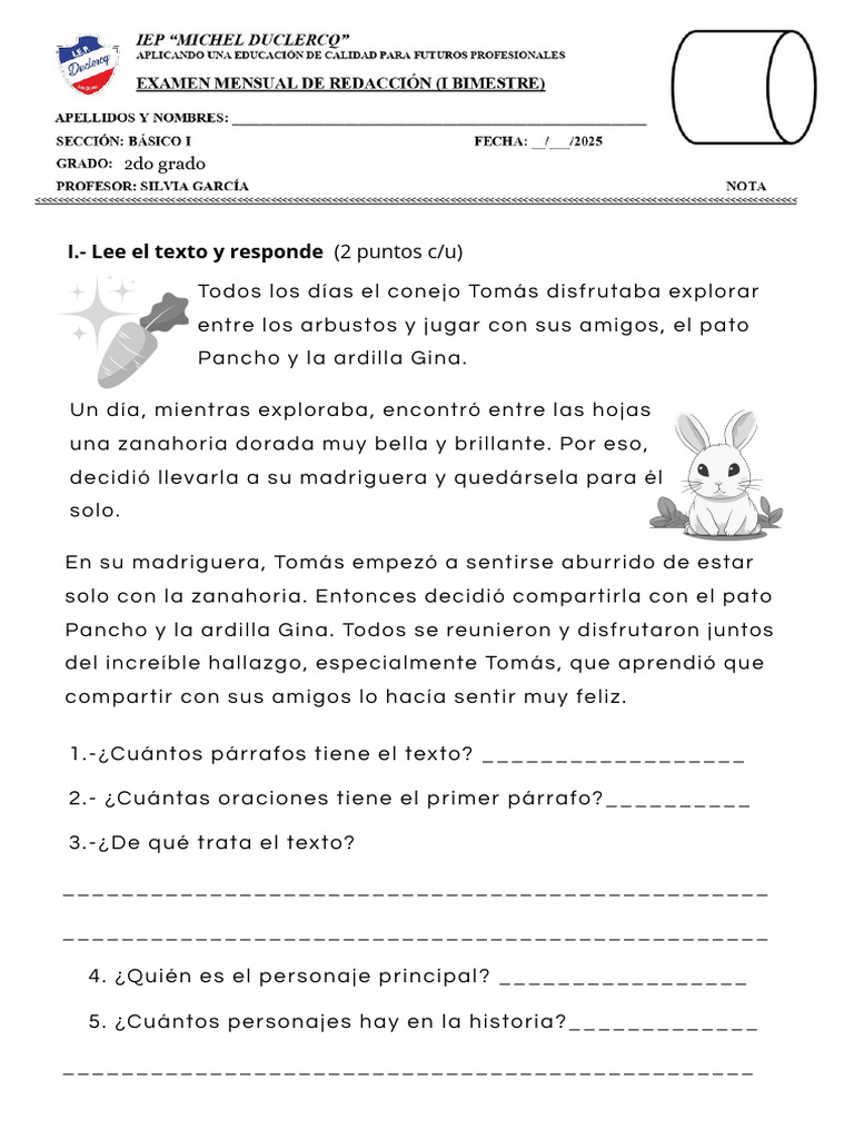 Redacción 2do Grado | PDF