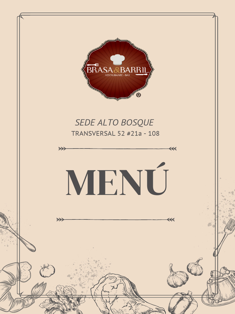 Menú Brasa y Barril Alto Bosque Abril2024 | PDF | Mariscos | Alimentos