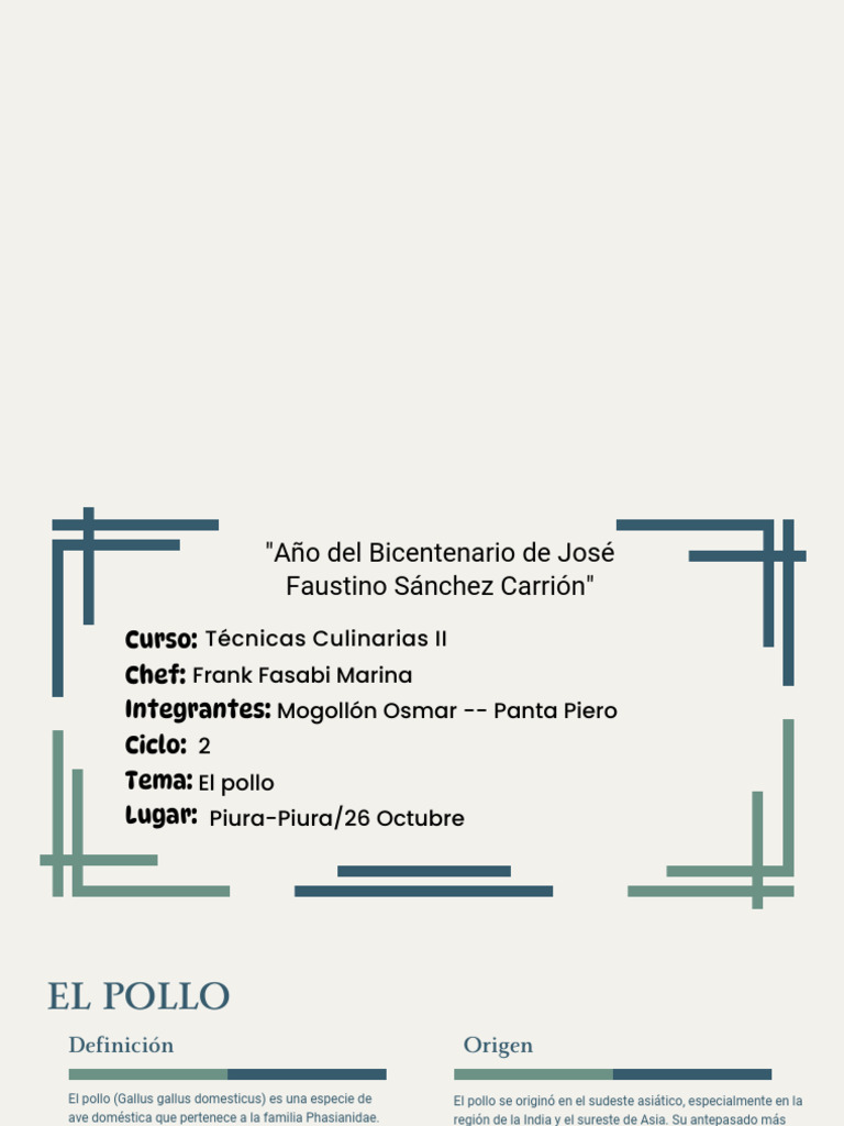 El Pollo | PDF | Pollo | Carne