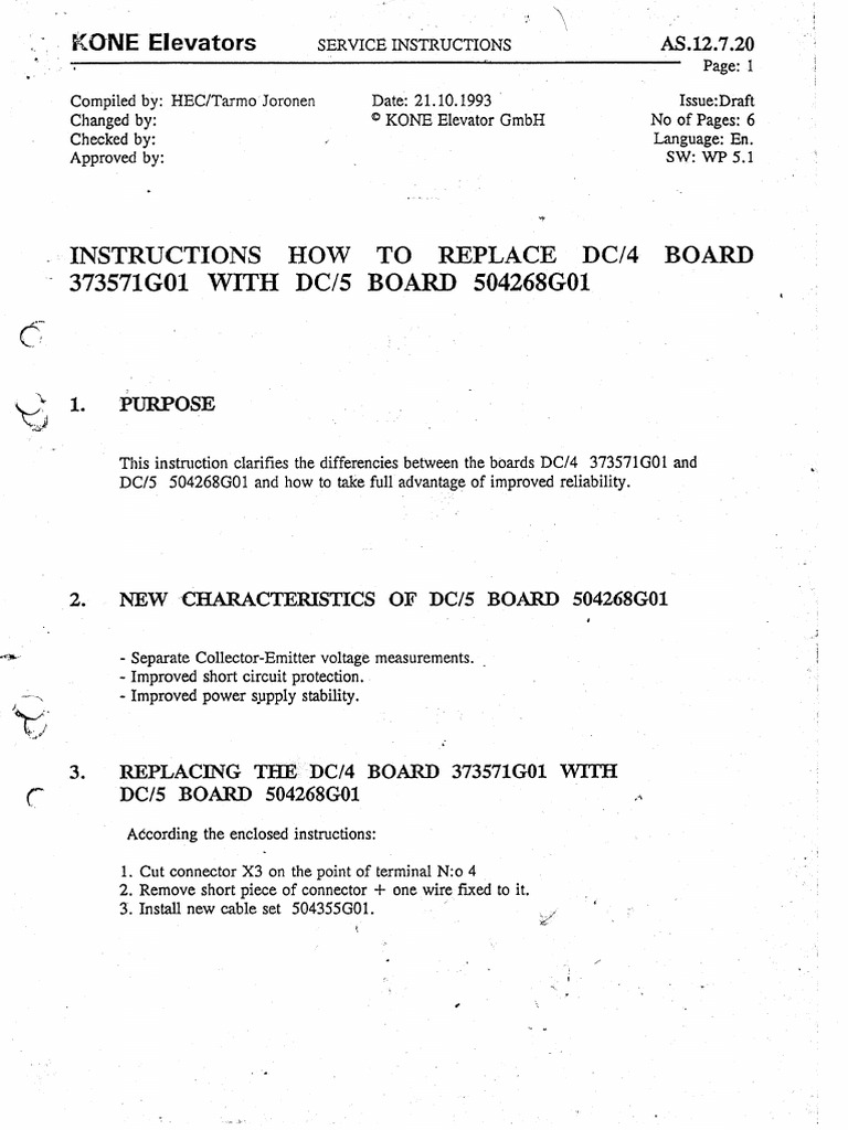Replace DC 4 With DC 5 Board | PDF