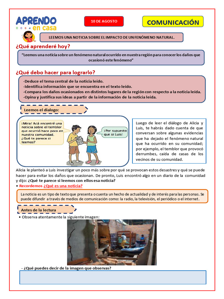 Act 2 Semana 16 IV Ciclo - Com | PDF | Perú | Temblores