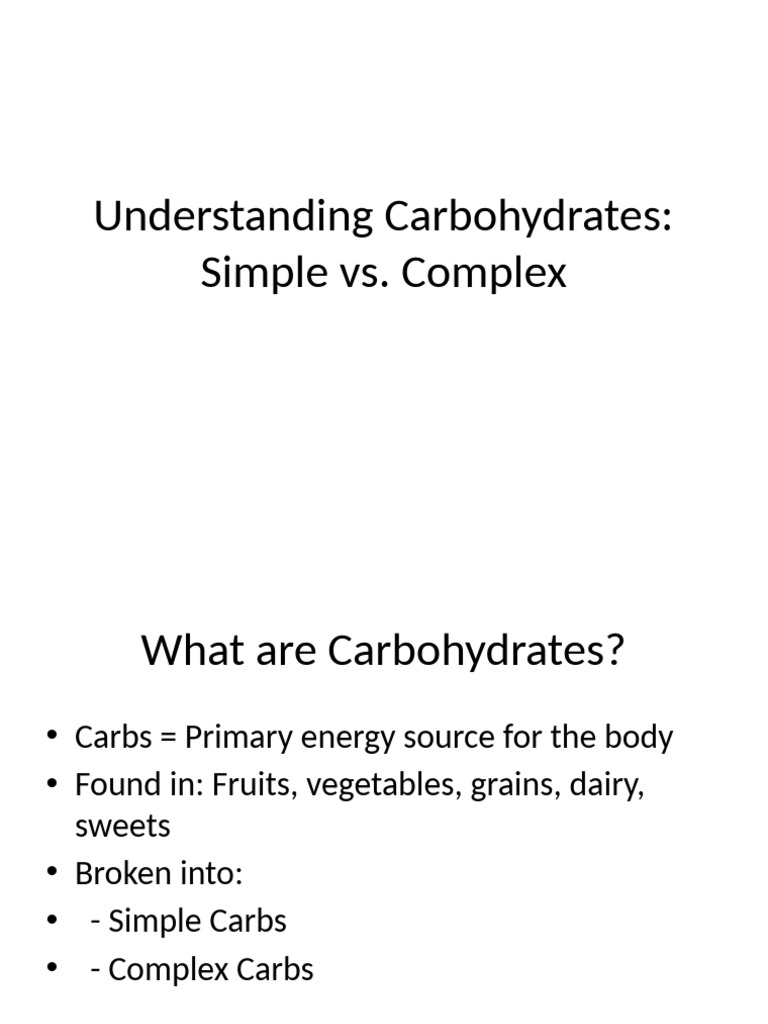 Simple and Complex Carbs | PDF