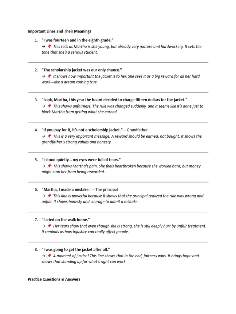 Important Lines and Their Meanings | PDF | Feeling | Dream