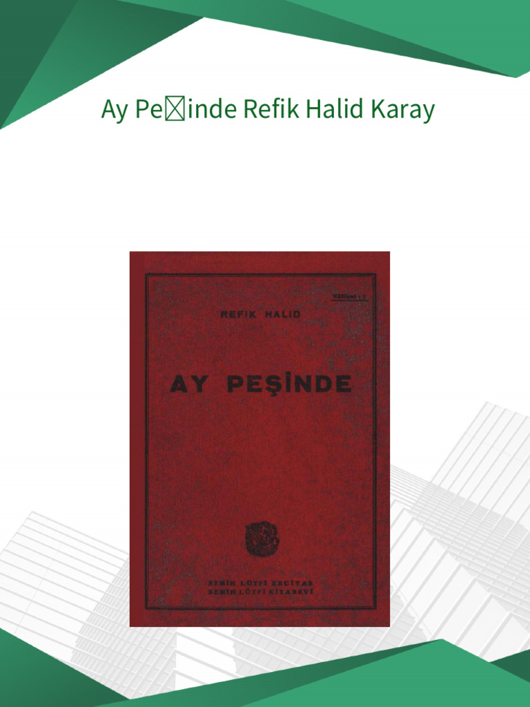 Ay Peşinde Refik Halid Karay pdf download | PDF
