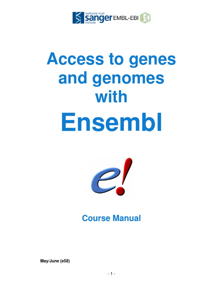 Access To Genes and Genomes With: Ensembl | PDF | Single Nucleotide ...