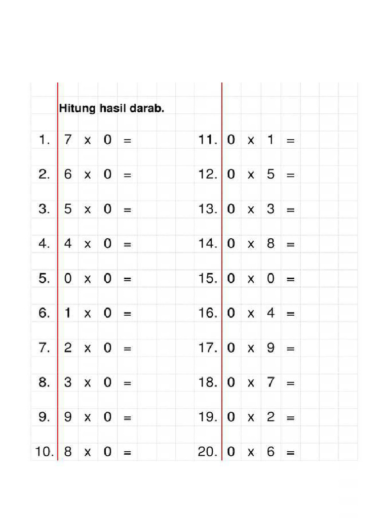 Latihan Sifir Tahun 2 | PDF