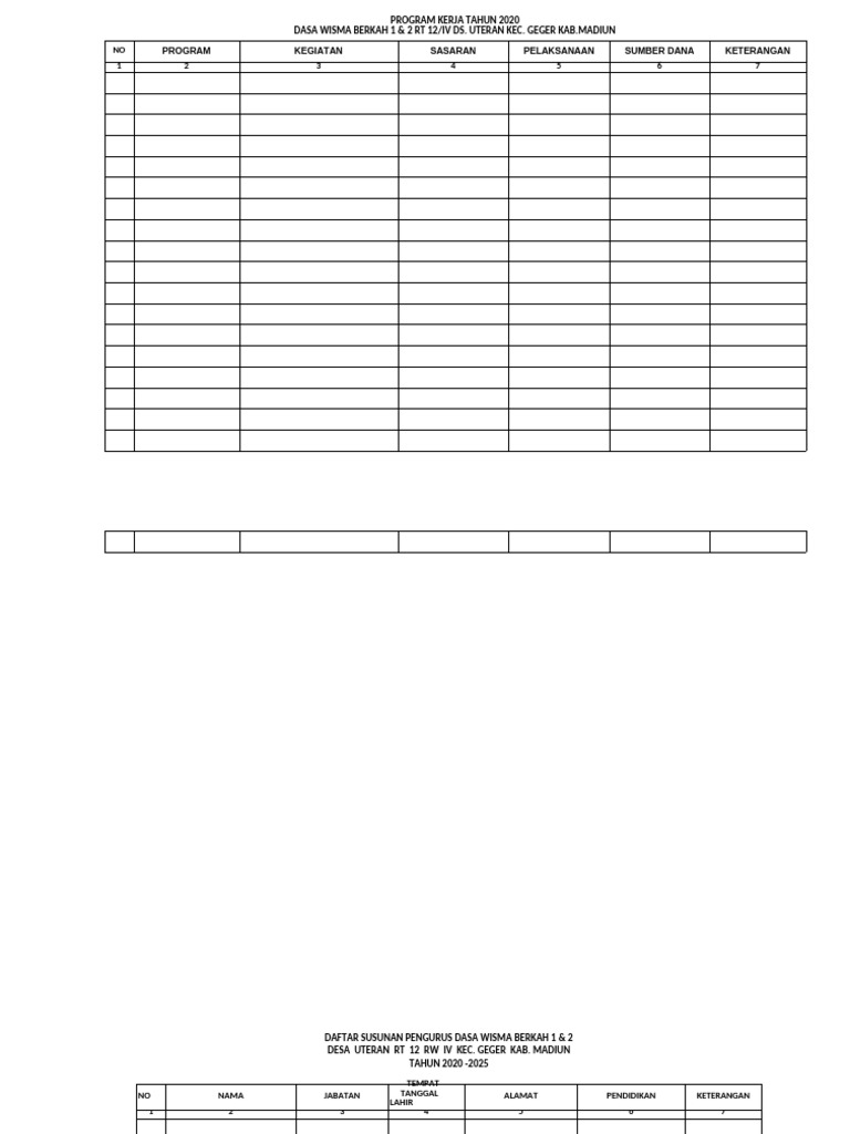 Form Dasa Wisma | PDF