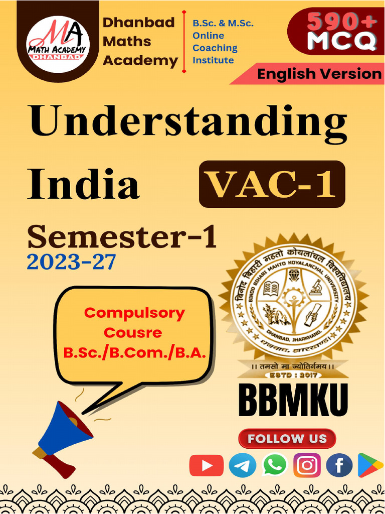 Understanding India SEM-1 (2023-27) BBMKU English Version | PDF | Earth Sciences
