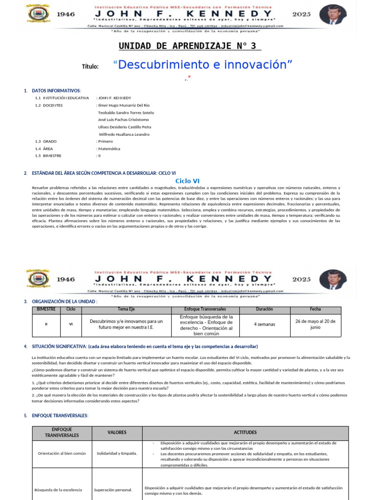 3.-Unidad de Aprendizaje 3 - 2025 | PDF | Evaluación | Aprendizaje
