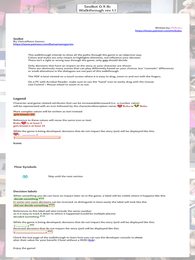 SexBot-0 9 1b - Walkthrough-Rev-1 1 | PDF