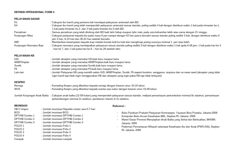 Definisi Operasional Form 4 | PDF