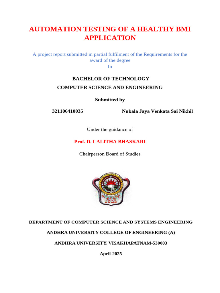 Automation Testing of A Healthy Bmi Application | PDF