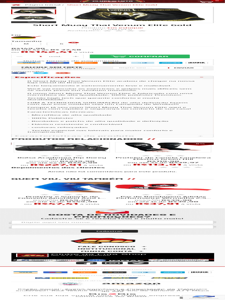 Short de Muay Thai Fight Venum Clube Da Luta Shop | PDF | Muay Thai