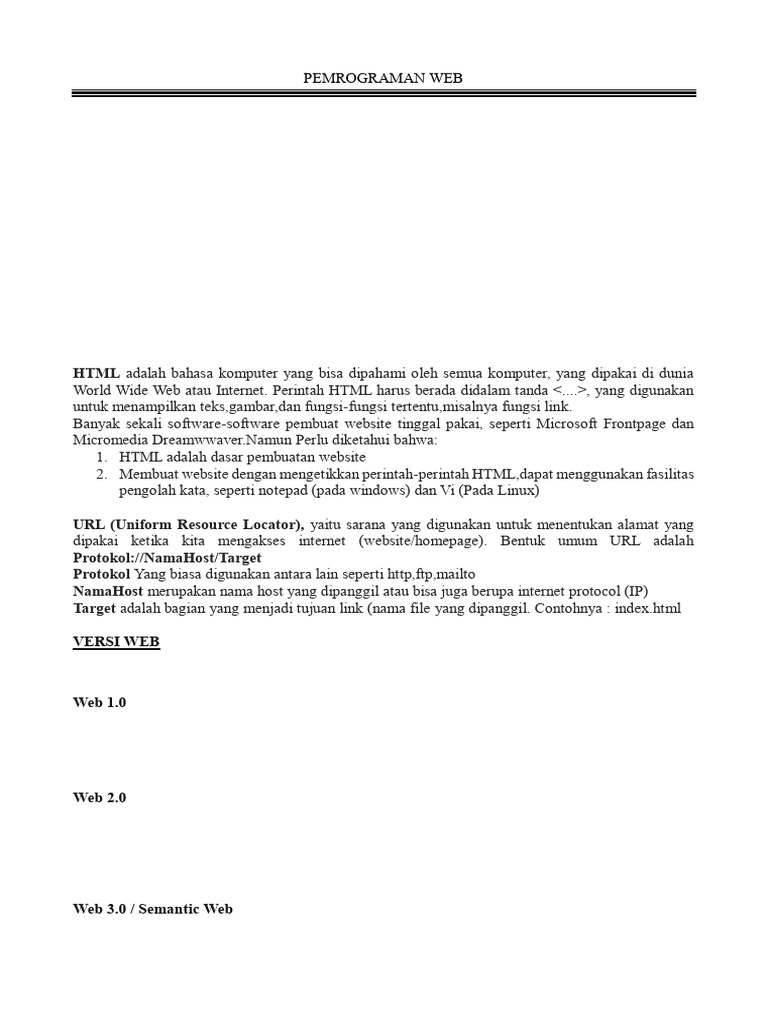 Materi Pemrograman Web | PDF