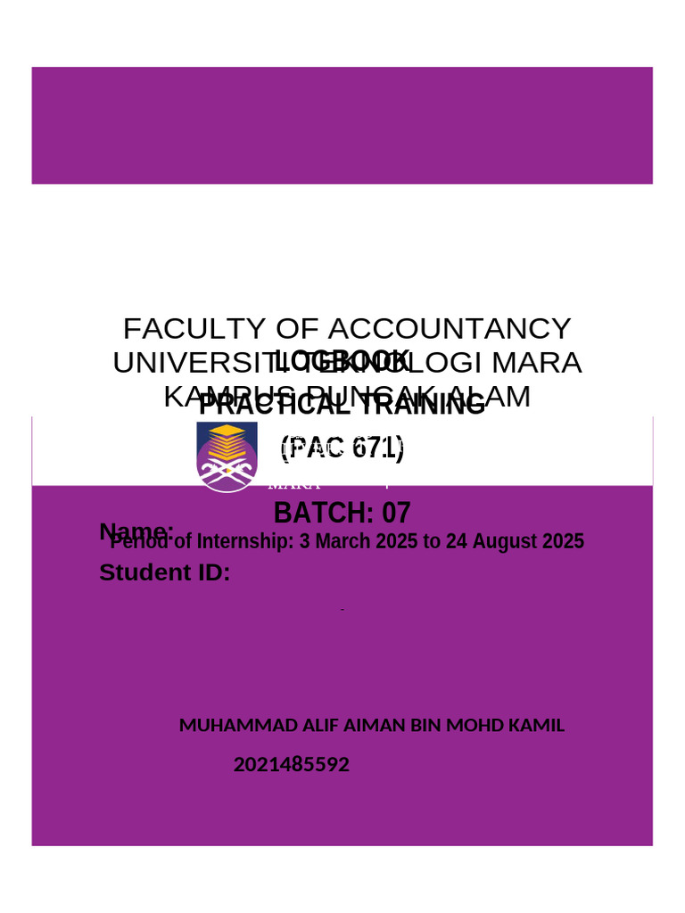 Logbook Template (Internship) | PDF