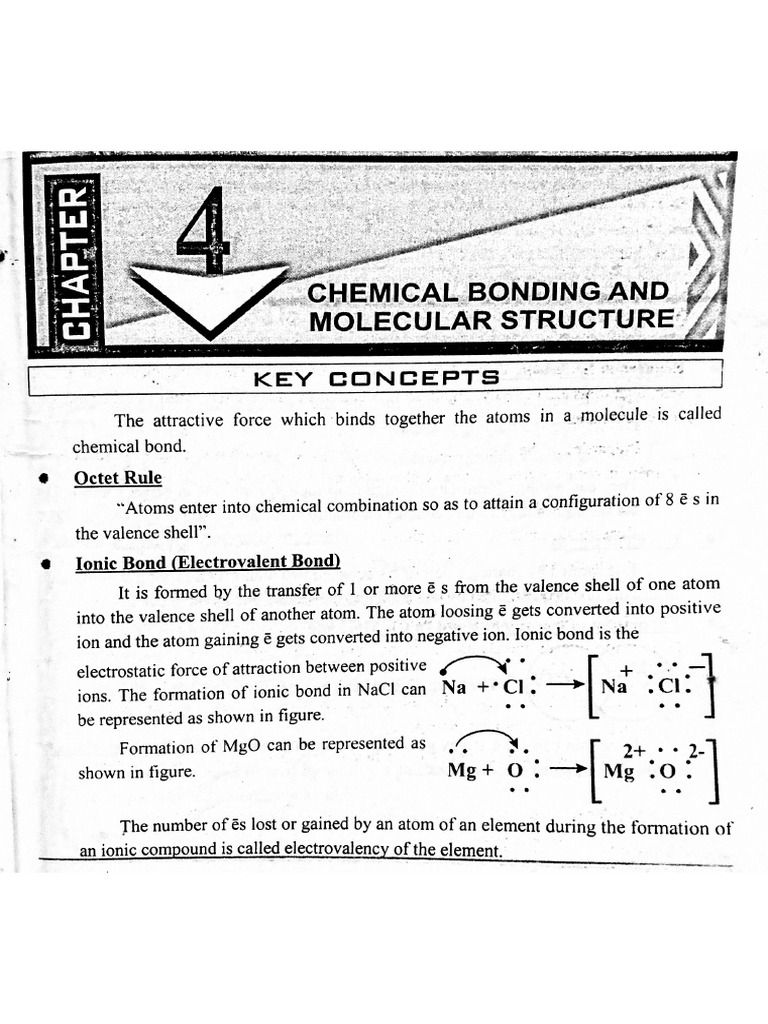 Chemical Bonding and Molecular Structure Part-1 | PDF