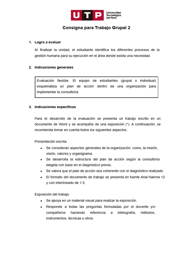 TG2 - Indicaciones y Rúbrica - P82S - V3 | PDF